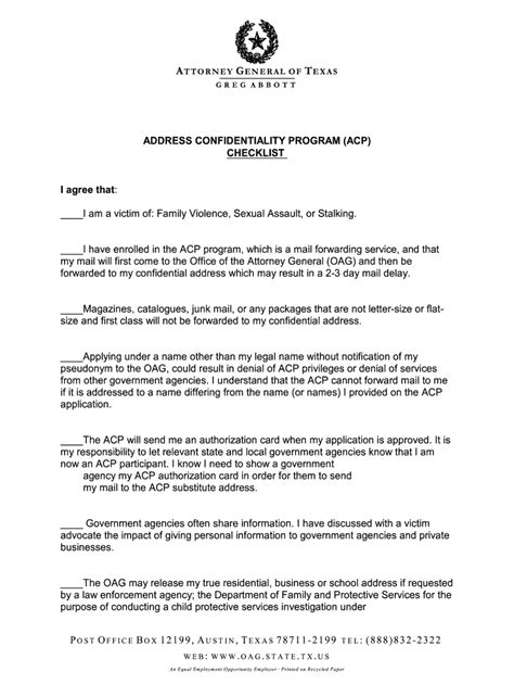 Fillable Online Address Confidentiality Program Acp Fax Email Print