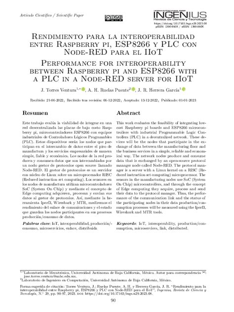 Pdf Rendimiento Para La Interoperabilidad Entre Raspberry Pi Esp8266