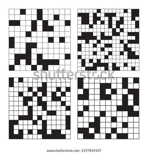 빈 크로스워드 퍼즐 레이아웃 배경 모음 스톡 벡터로열티 프리 2197834107 Shutterstock