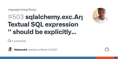 Sqlalchemy Exc ArgumentError Textual SQL Expression Should Be