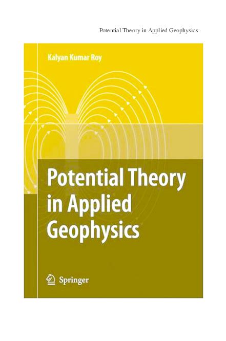 Pdf Potential Theory In Applied Geophysics