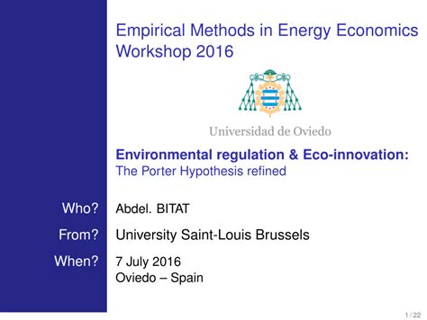 Pdf Empirical Methods In Energy Economics Workshop 2016
