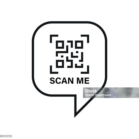 Qr 코드 스캔 레이블입니다 Qr 코드 아이콘을 스캔합니다 텍스트 스캔합니다 음성 거품 벡터 그림입니다 Qr코드에 대한 스톡 벡터 아트 및 기타 이미지 Istock