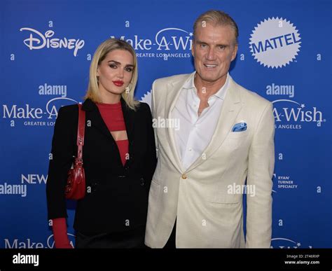 October 28 2023 Centruy City California United States Emma Krokdal And Dolph Lundgren