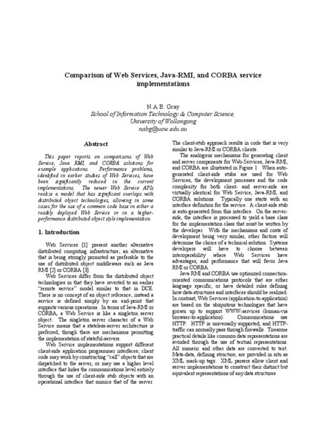 Java Rmi Webservices And Corba Pdf Transmission Control Protocol Common Object Request