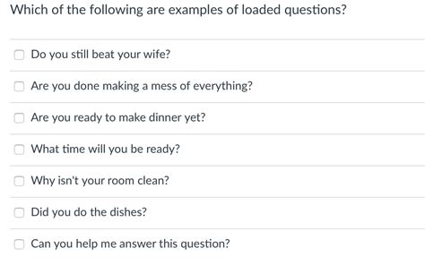 Solved Which Of The Following Are Examples Of Loaded