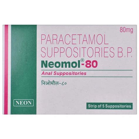 Paracetamol Anal Suppository Neomol 80mg At ₹ 1231 Amroli Surat