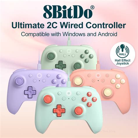 8bitdo Ultimate 2c Wired Controller For Pc Android With Hall Effect Triggers And Joysticks 1000hz