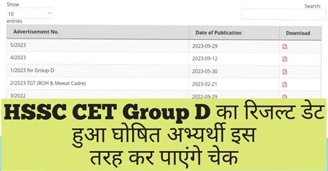 Hssc Cet Group D का रिजल्ट डेट हुआ घोषित अभ्यर्थी इस तरह कर पाएंगे चेक Hssc Cet Group D Result