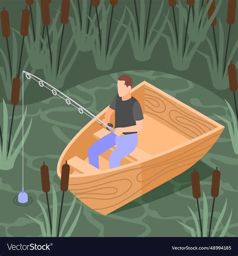 Canoeing Isometric Composition Royalty Free Vector Image