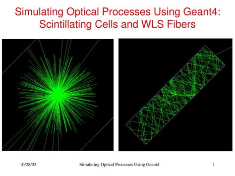 PPT Simulating Optical Processes Using Geant4 Scintillating Cells
