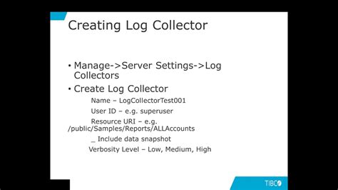 tibco jaspersoft jasperreports server log collector explained youtube