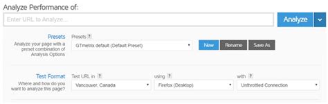 New Default Screen Resolution And Browser For Tests GTmetrix