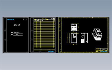 高性能矢量型变频器 B00 Md520系列t3 Size 7 5 11g 整机外形图 Autocad 2004 模型图纸下载 懒石网