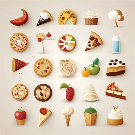 Bunch Of Different Types Of Food On White Background Generative AI