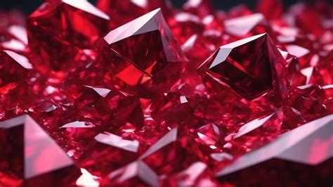Premium Ai Image 3d Rendering Abstract Red Ruby Crystal Background