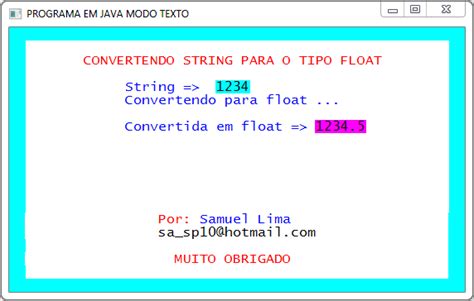 Samuel Lima Programador Ccjava Convertendo String Para O Tipo Float