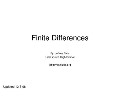 Ppt Polynomial Degree Determination Using Finite Differences