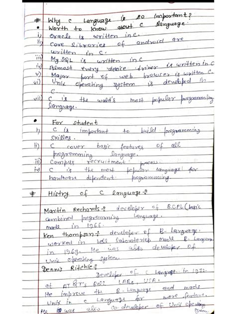 C Handwritten Notes Pdf