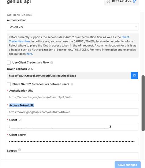 Oauth 20 How Do I Authenticate Genius Api On Retool Stack Overflow