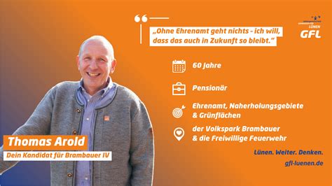 Kandidatenvorstellung Der Gfl Thomas Arold Für Brambauer Iv Lünen
