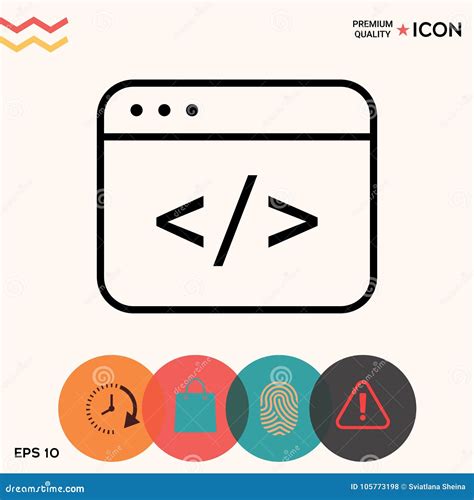 Code Editor Icon Stock Vector Illustration Of Sign 105773198