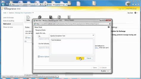 How To Add A Disclaimer To Messages In Office 365 Youtube