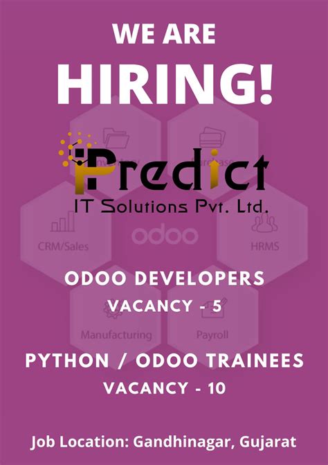 Ipredict It Solutions Pvt Ltd On Linkedin Hiring Developer Odoo