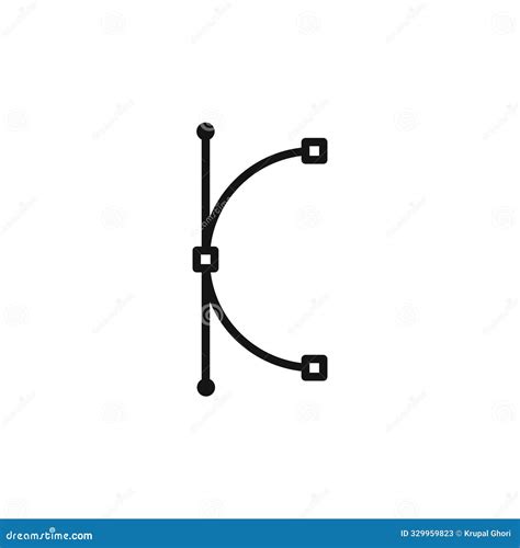Bezier Curve Icon Logo Sign Vector Outline Stock Illustration