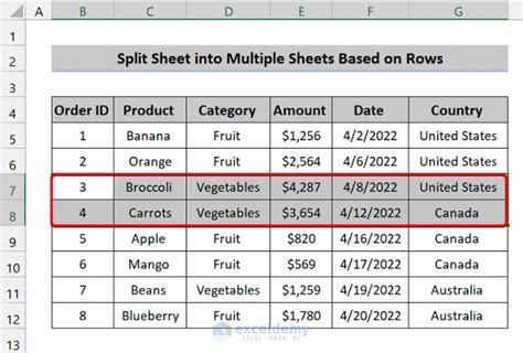 Excel Vba Split Sheet Into Multiple Sheets Based On Rows Exceldemy