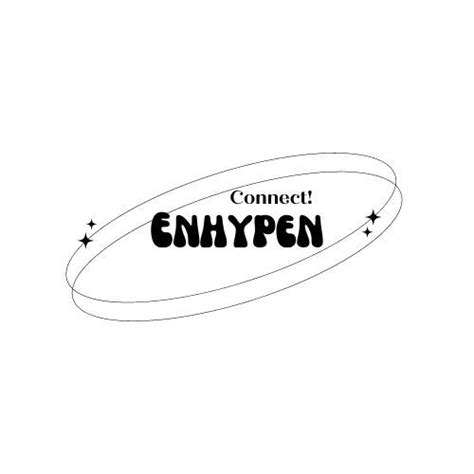 An Oval Logo With The Words Connect Enhypen And Stars In Black Ink
