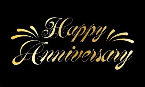 Una Letra Dorada Feliz Aniversario En Oro Vector Premium