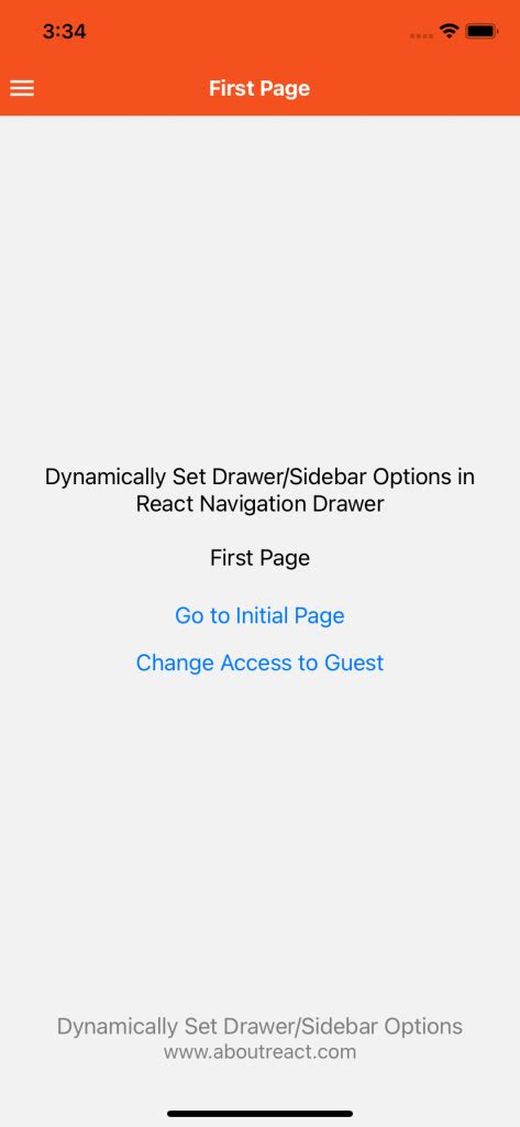 Set Dynamic Drawersidebar Options React Navigation Drawer