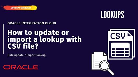 how to update or import a lookup with csv file in integration in oracle integration oic