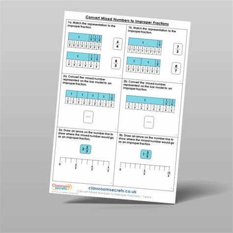 Year 4 Convert Mixed Numbers To Improper Fractions Varied Fluency