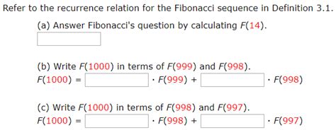Solved Refer To The Recurrence Relation For The Fibonacci