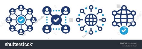 Interconnected Icon Set Social Networking Interconnection Stock Vector Royalty Free 2214533603