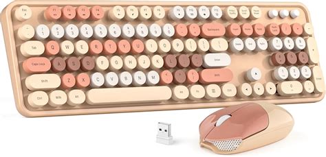 Wireless Keyboard And Mouse Combo Mowux Colorful Computer