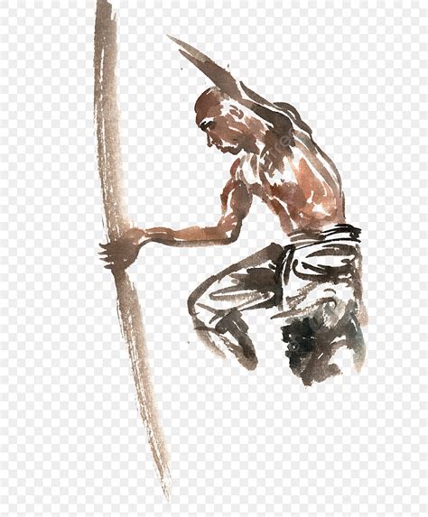 열심히 일하는 사람 수묵화 손으로 그린 중국 스타일 Png 일러스트 및 Psd 이미지 무료 다운로드 Pngtree