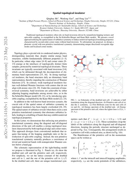 Pdf Spatial Topological Insulator