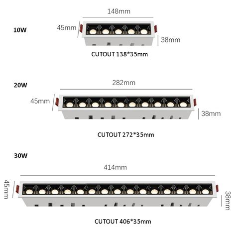 Recessed Linear Led Downlight W W W