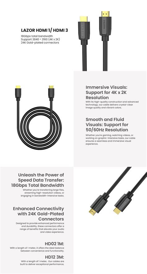 Lazor Hdmi Cable 20 24k Gold Plated Lazortech