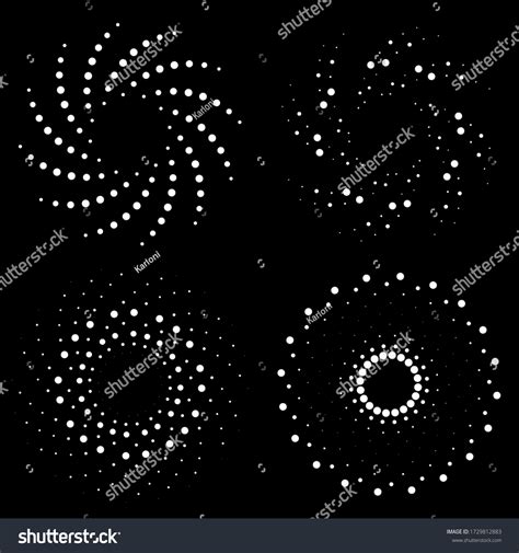 Set Abstract White Shapes Vortex Form Stock Vector Royalty Free