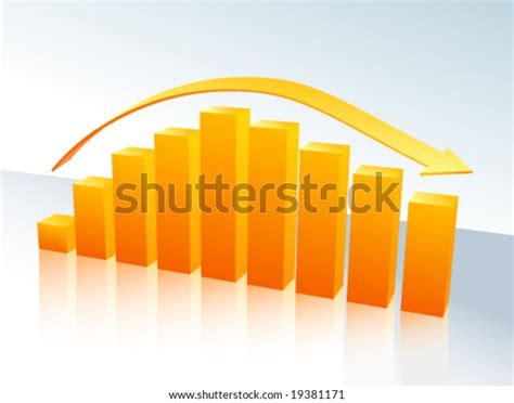 Increase Decrease Threedimensional Bar Graph Stock Vector Royalty Free