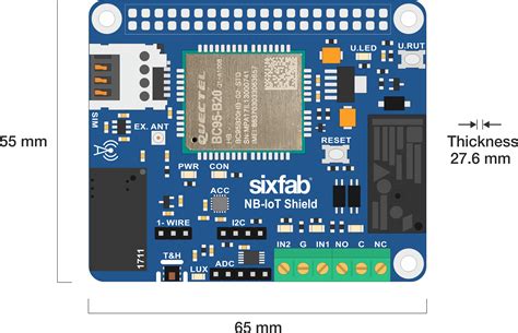 Lte Nb Iot Hat For Raspberry Pi Includes Sensors And Relay Sixfab