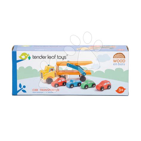 Dřevěný Kamion S Auty Tender Leaf Toys