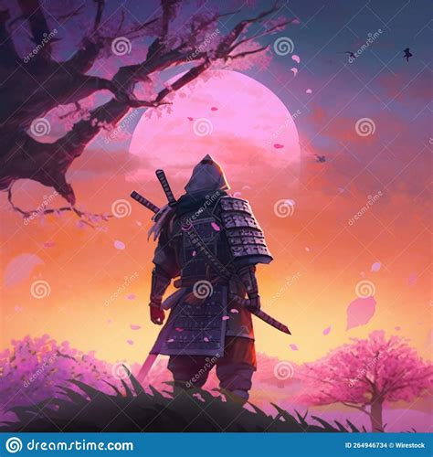 Ronin Samurai Mascot Logo Design Vector Illustration Cartoondealer