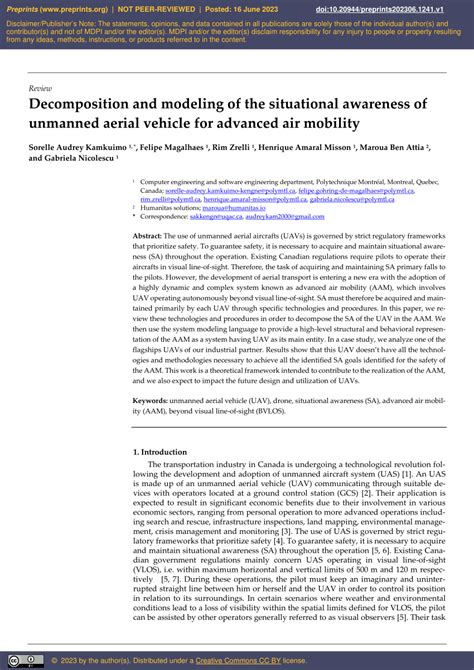 Pdf Decomposition And Modeling Of The Situational Awareness Of