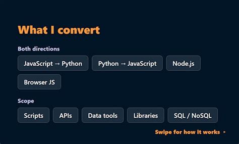 Convert Javascript To Python Or Python To Javascript By Bensbahou Fiverr