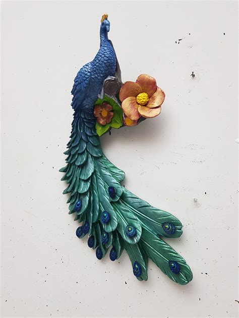 Vintage Peacock Wall Art Living Room Wood Sign Peacock Decor Framed